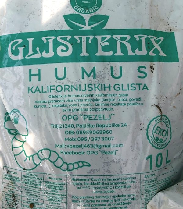 Glysterix humus kalifornijskih glista - Botanički Vrh